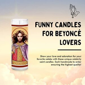 Celebrity Prayer Candle - Funny Saint Candle - 8 inch Glass Prayer Votive - 100% Handmade in USA - Novelty Celebrity Gift