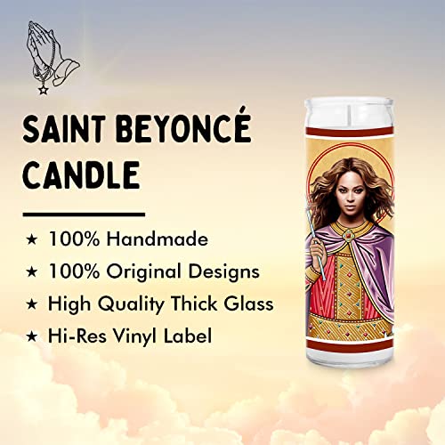 Celebrity Prayer Candle - Funny Saint Candle - 8 inch Glass Prayer Votive - 100% Handmade in USA - Novelty Celebrity Gift