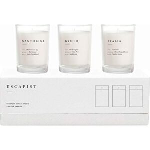 brooklyn candle studio escapist mini candles set of 3 | santorini + kyoto + italia