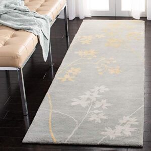 safavieh soho collection 2’6″ x 10′ light blue/multi soh316c handmade premium wool & viscose runner rug