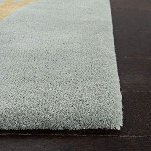 SAFAVIEH Soho Collection 2'6" x 10' Light Blue/Multi SOH316C Handmade Premium Wool & Viscose Runner Rug