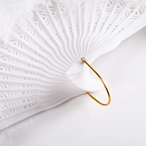 AWAYTR Vintage Marabou Feather Fan - Hand Held Folding Fan Accessories for Halloween Party (White)