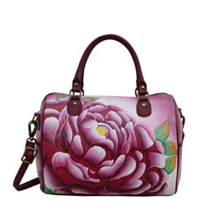 anna by anuschka womens satchel precious peony, medium