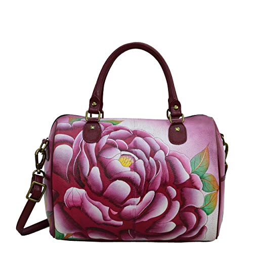 Anna by Anuschka Womens Satchel Precious Peony, Medium