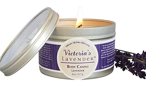 Lavender Massage Oil Candle — Candle Massage Wax Play & Relaxation, Aromatherapy Candle That Turns Into Massage Oil — Lavender Massage Wax Candle by Victoria's Lavender