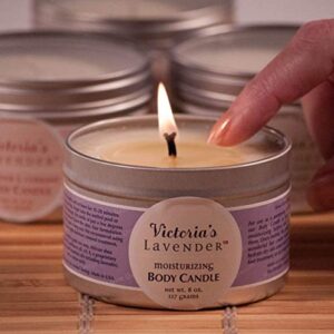 Lavender Massage Oil Candle — Candle Massage Wax Play & Relaxation, Aromatherapy Candle That Turns Into Massage Oil — Lavender Massage Wax Candle by Victoria's Lavender