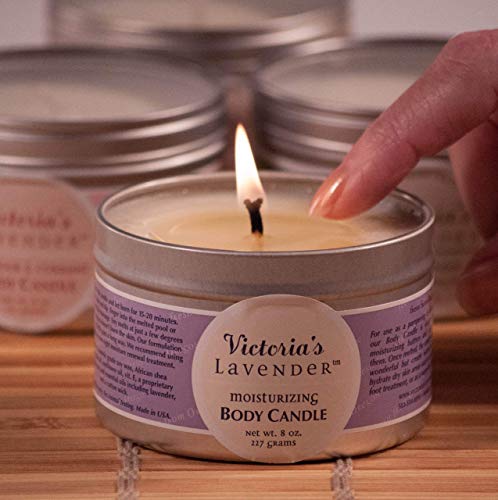 Lavender Massage Oil Candle — Candle Massage Wax Play & Relaxation, Aromatherapy Candle That Turns Into Massage Oil — Lavender Massage Wax Candle by Victoria's Lavender