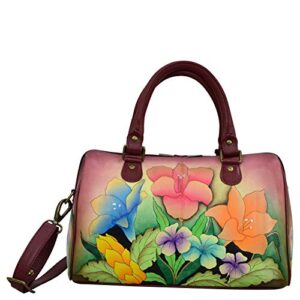 anna by anuschka womens satchel mediterranean garden, medium