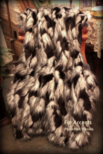 Premium Faux Fur Throw Blanket/Rugs/Luxury Black and White Exotic Feather Faux Fur /60" X 70" / Other Sizes, Colors Available/New