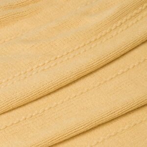 BATTILO HOME Yellow Throw Blanket for Couch, Knit Gold Throw Blankets Decorative Yellow Throws with Tassels for Bed Sofa Home Decor, 50"x60"