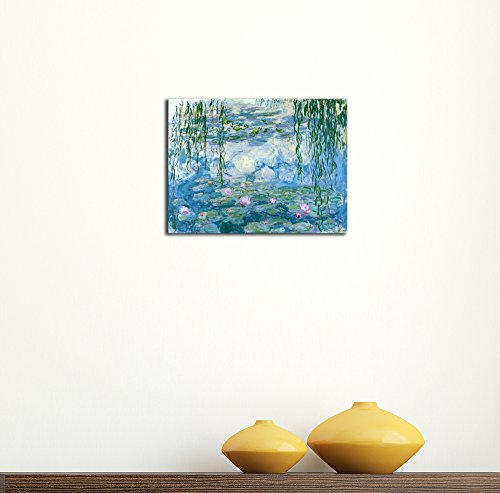 Wieco Art Water Lilies Floral Canvas Prints Wall Art by Claude Monet Famous Oil Paintings Flowers Reproduction for Kitchen Bedroom Bathroom Home Decor Modern Classic Landscape Pictures Giclee Artwork