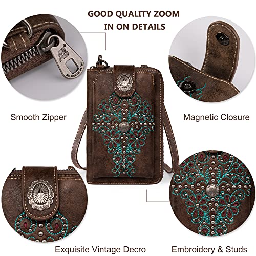 Montana West Crossbody Cell Phone Purse For Women Western Style Cellphone Wallet Bag Travel Size With Strap MBB-PHD-113CF