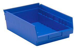 quantum storage systems k-qsb107bl-8 8-pack plastic shelf bin storage containers, 11-5/8″ x 8-3/8″ x 4″, blue