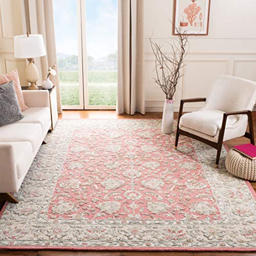 SAFAVIEH Glamour Collection 8' x 10' Pink / Beige GLM628U Handmade Premium Wool Area Rug