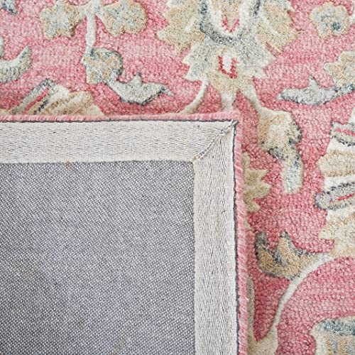 SAFAVIEH Glamour Collection 8' x 10' Pink / Beige GLM628U Handmade Premium Wool Area Rug