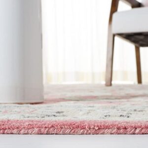 SAFAVIEH Glamour Collection 8' x 10' Pink / Beige GLM628U Handmade Premium Wool Area Rug