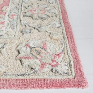 SAFAVIEH Glamour Collection 8' x 10' Pink / Beige GLM628U Handmade Premium Wool Area Rug