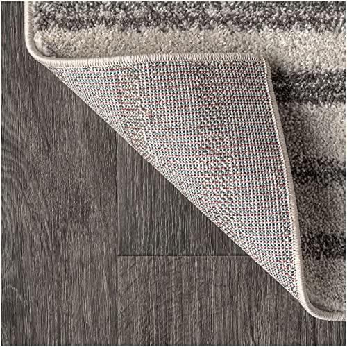 JONATHAN Y MOH204A-8 Lyla Offset Stripe Indoor Farmhouse Area-Rug Bohemian Minimalistic Striped Easy-Cleaning Bedroom Kitchen Living Room Non Shedding, 8 X 10, Grey