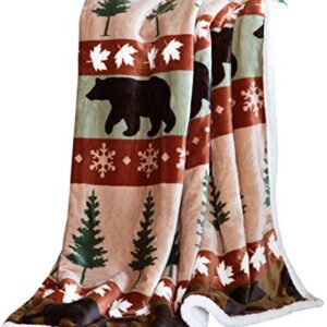 Carstens, Inc, Cascade Ridge Soft Sherpa Plush Throw Blanket, 54" x 68"