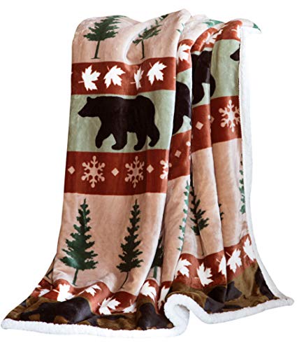 Carstens, Inc, Cascade Ridge Soft Sherpa Plush Throw Blanket, 54" x 68"