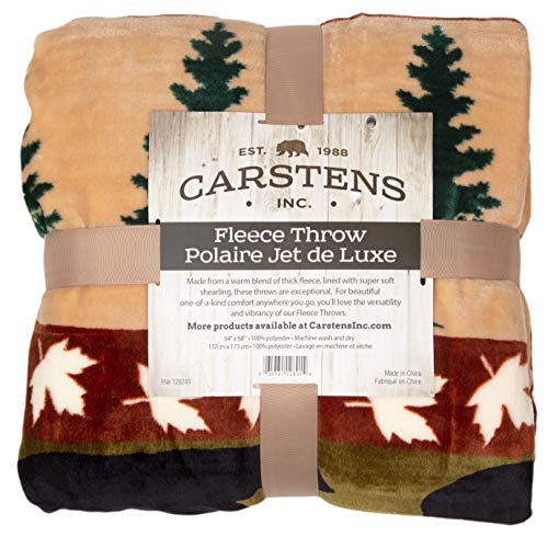 Carstens, Inc, Cascade Ridge Soft Sherpa Plush Throw Blanket, 54" x 68"