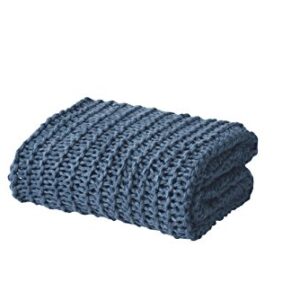 Five Queens Court Leon Chunky Knit Soft Throw, Blue