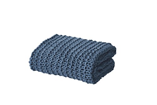 Five Queens Court Leon Chunky Knit Soft Throw, Blue