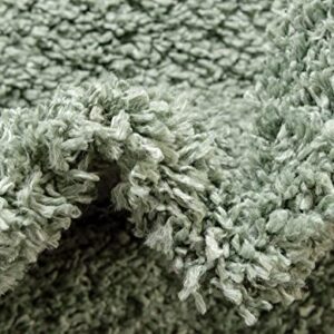 Unique Loom Davos Shag Collection Modern Luxuriously Soft & Cozy Shag Area Rug (4' 0 x 6' 0 Rectangular, Sage)