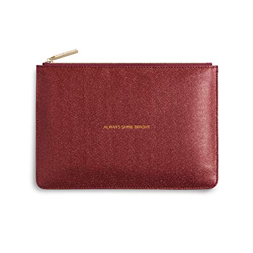 KATIE LOXTON Always Shine Bright Womens Medium Vegan Leather Clutch Perfect Pouch Red Shimmer