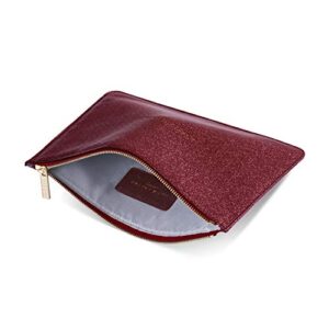 KATIE LOXTON Always Shine Bright Womens Medium Vegan Leather Clutch Perfect Pouch Red Shimmer