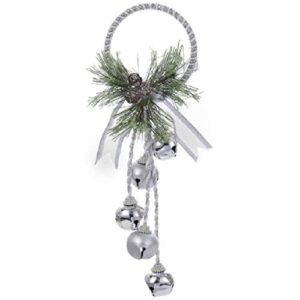 silver and white bell door hanger