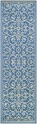 Couristan Recife Veranda Indoor/Outdoor Rug Champagne/Blue, 2'3" x 7'10" RUNNER