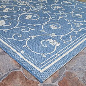 Couristan Recife Veranda Indoor/Outdoor Rug Champagne/Blue, 2'3" x 7'10" RUNNER