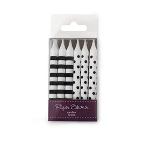 paper eskimo 12-pack party candles, black tie