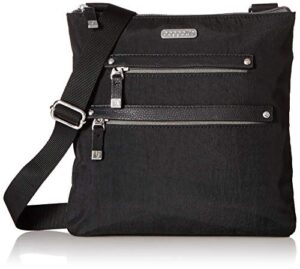 baggallini womens all around medium crossbody, black with sand lining, one size