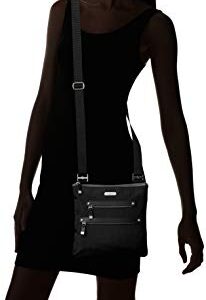 Baggallini womens All Around Medium Crossbody, black with sand lining, One Size