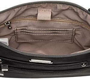 Baggallini womens All Around Medium Crossbody, black with sand lining, One Size