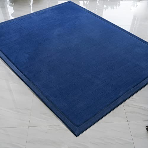 Eanpet Soft Tatami Mat Area Rug Pad Non-Slip Memory Foam Carpet Large Playmats for Kids Crawling Mat Anti-Skid Doormats Living Room Bedroom Mat Women Gym Mat (Navy Blue)