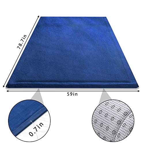 Eanpet Soft Tatami Mat Area Rug Pad Non-Slip Memory Foam Carpet Large Playmats for Kids Crawling Mat Anti-Skid Doormats Living Room Bedroom Mat Women Gym Mat (Navy Blue)