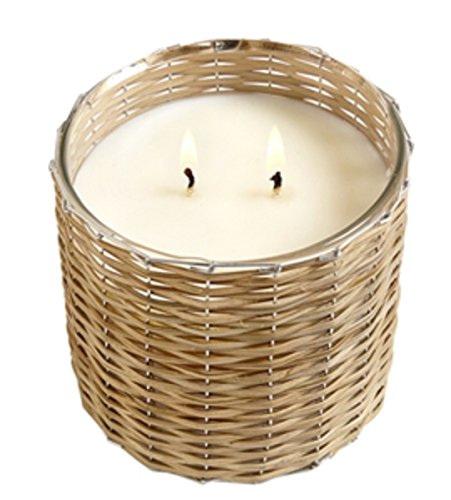 Cut+Grass Field + Fleur Reed 2-Wick Handwoven 12 oz Scented Jar Candle