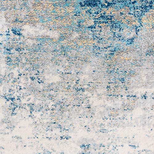 SAFAVIEH Jasper Collection 5' Square Grey/Blue JSP107G Modern Abstract Non-Shedding Living Room Bedroom Area Rug