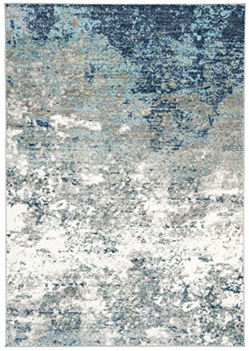 SAFAVIEH Jasper Collection 5' Square Grey/Blue JSP107G Modern Abstract Non-Shedding Living Room Bedroom Area Rug