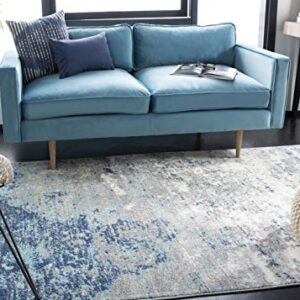 SAFAVIEH Jasper Collection 5' Square Grey/Blue JSP107G Modern Abstract Non-Shedding Living Room Bedroom Area Rug