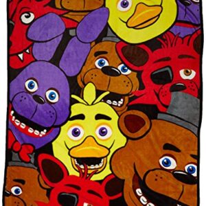 BIOWORLD Five Nights at Freddy's Multi Character Fleece Throw Blanket, 48" x 60"