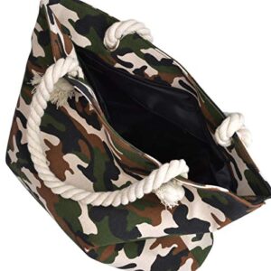 Premium Camouflage Canvas Tote Shoulder Bag Handbag