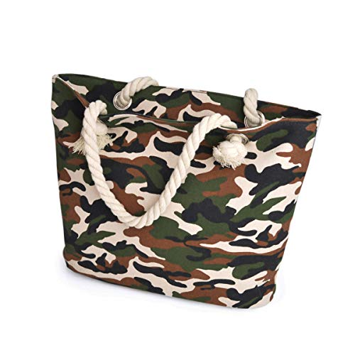 Premium Camouflage Canvas Tote Shoulder Bag Handbag