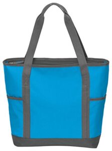 port authority port authority on-the-go tote. bg411 osfa deep aqu/dk ch