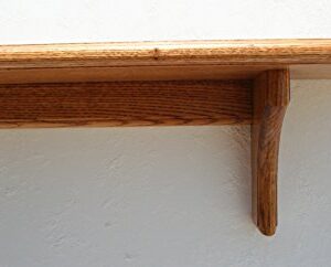 Solid Oak Wall Shelf (48" Wide, Country Medium (03))