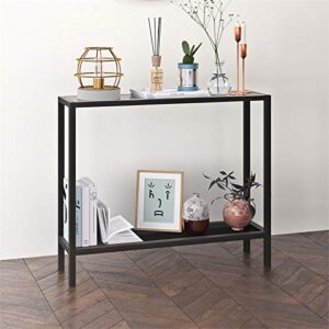 Henn&Hart 36" Wide Rectangular Console Table in Blackened Bronze, Entryway Table, Accent Table for Living Room, Hallway