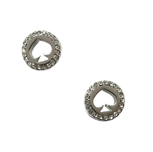 kate spade New York stud earrings Spot the Spade Silver Plated with Pave Crystals